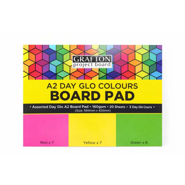 GRAFTON A2 BOARD PAD (20 SHEET) DAY GLO MULTICOLOUR - Trefoil