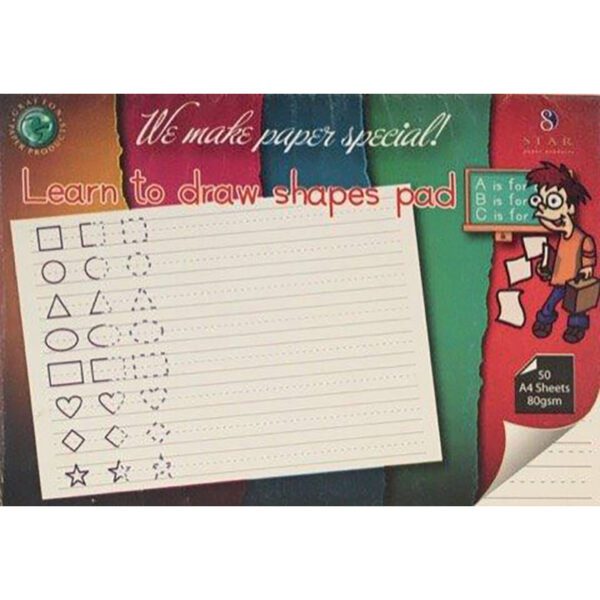 GRAFTON LEARN TO DRAW SHAPES PAD 50 sheets - Trefoil